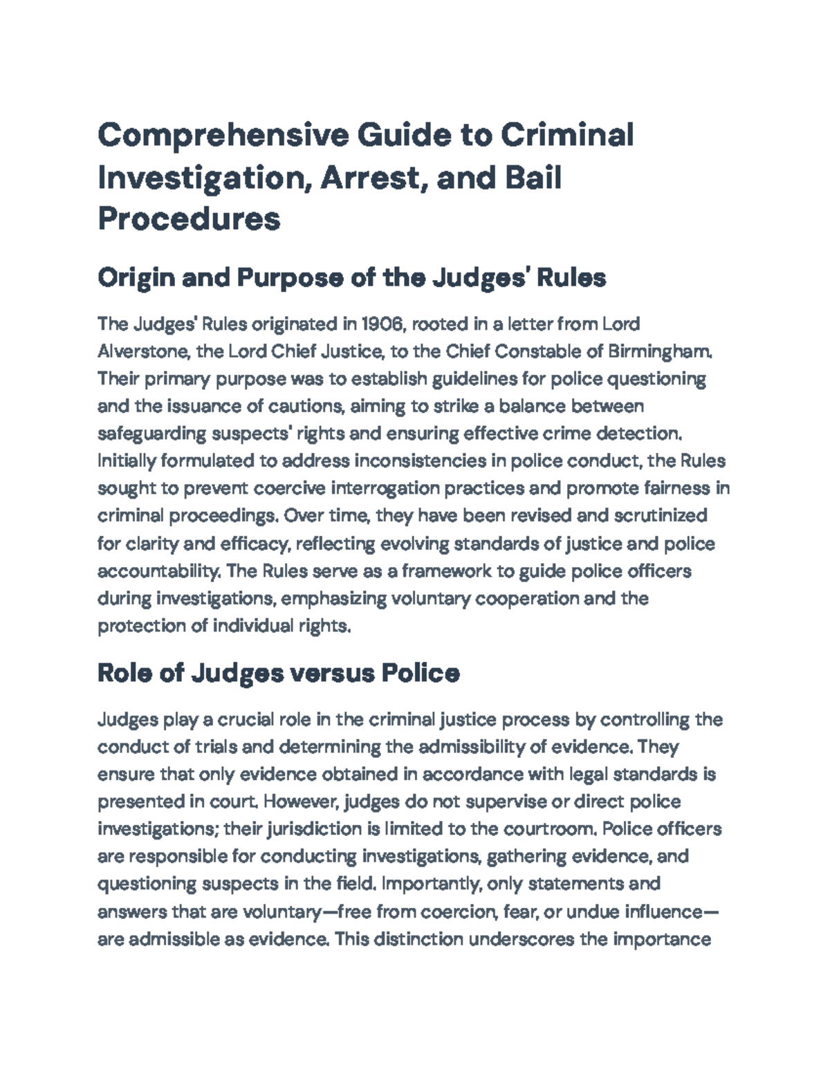 Comprehensive Guide to Criminal Investigation & Bail Procedures (CRJ ...
