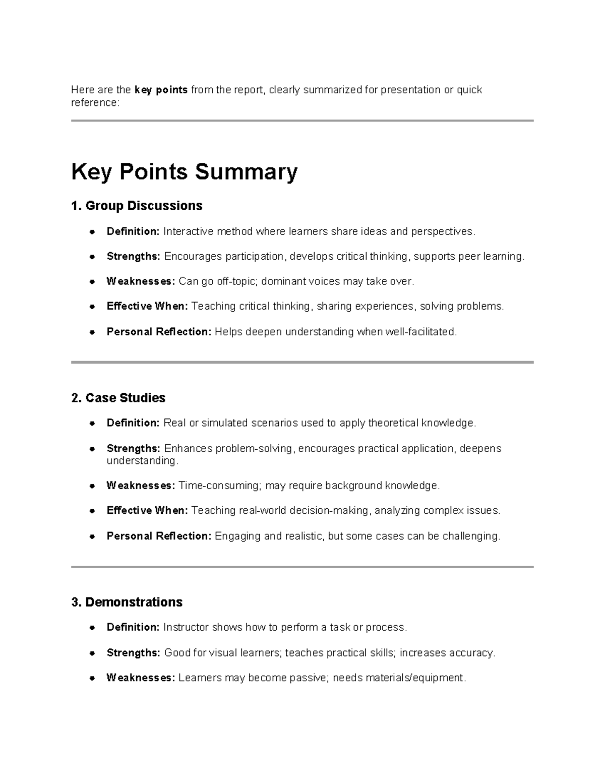 ABE Key Points Summary: Group Discussions, Case Studies, and ...