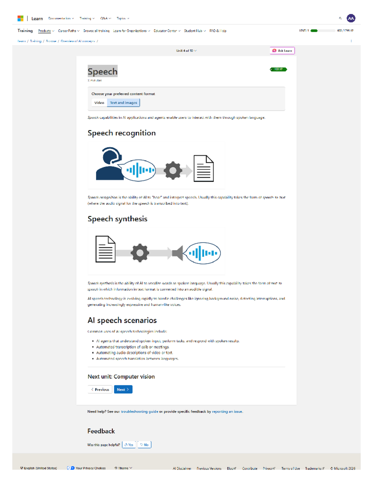 Speech Recognition and Synthesis Overview - Unit 4 of 10 - Studocu