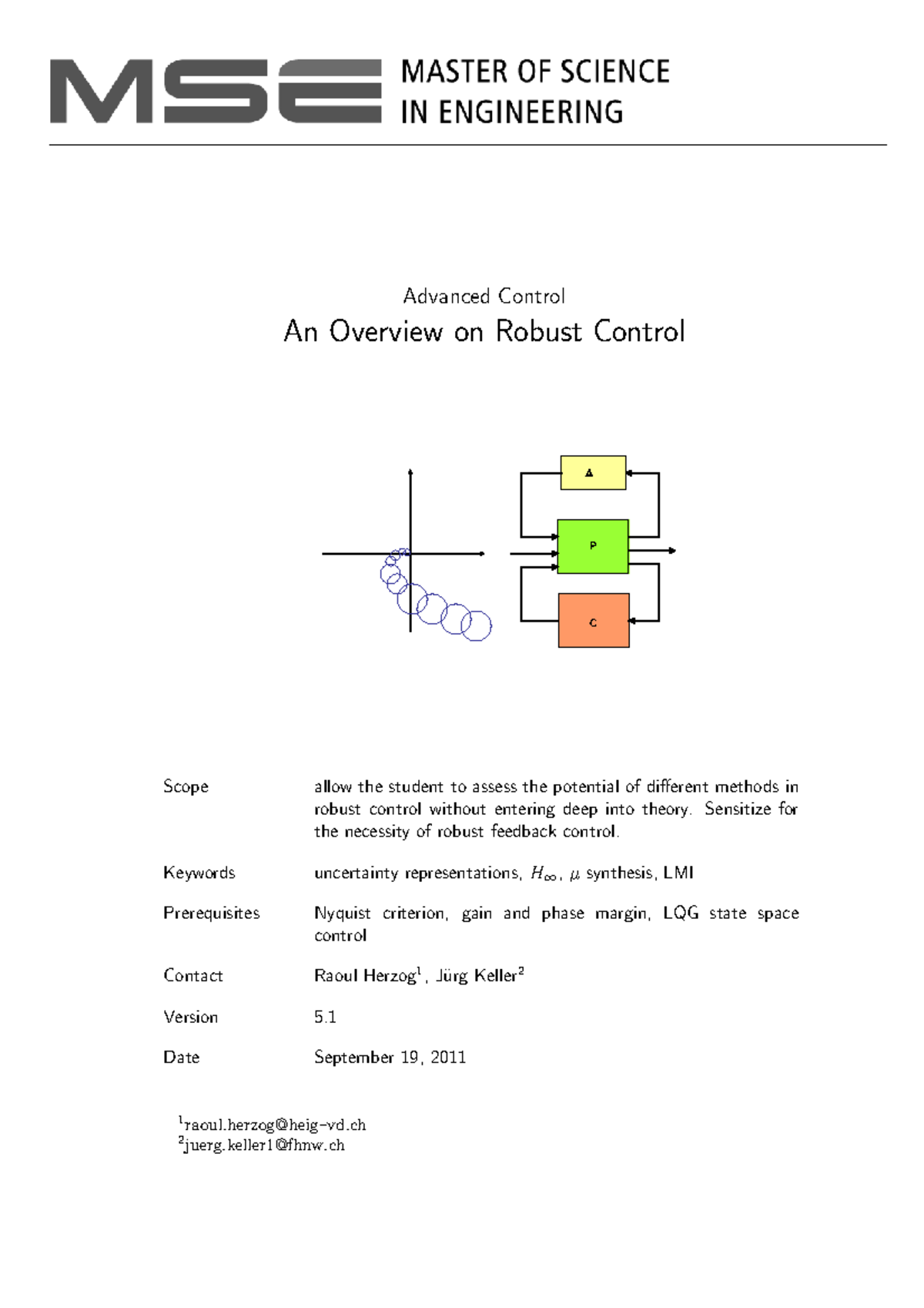MSE Advanced Control: Insights into Robust Control Techniques - Studeersnel