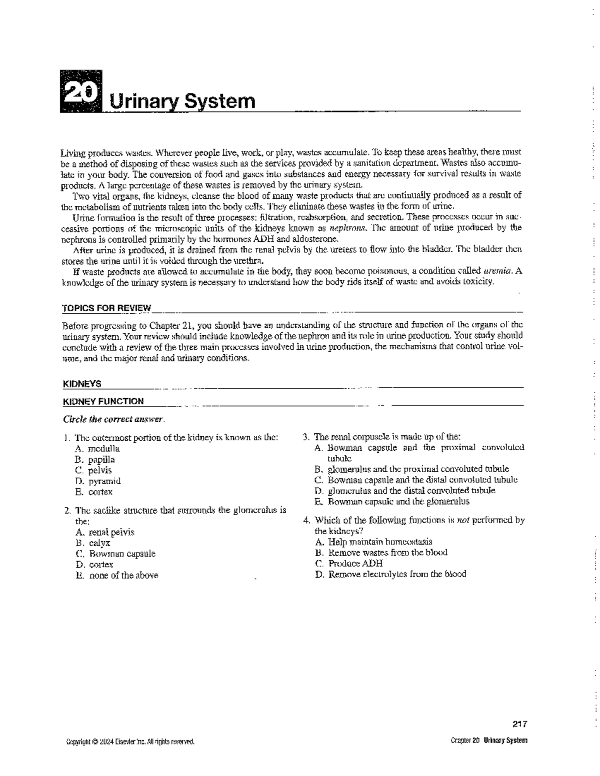 Chapter 20: Urinary System Overview - Brunner & Suddarth's Nursing ...