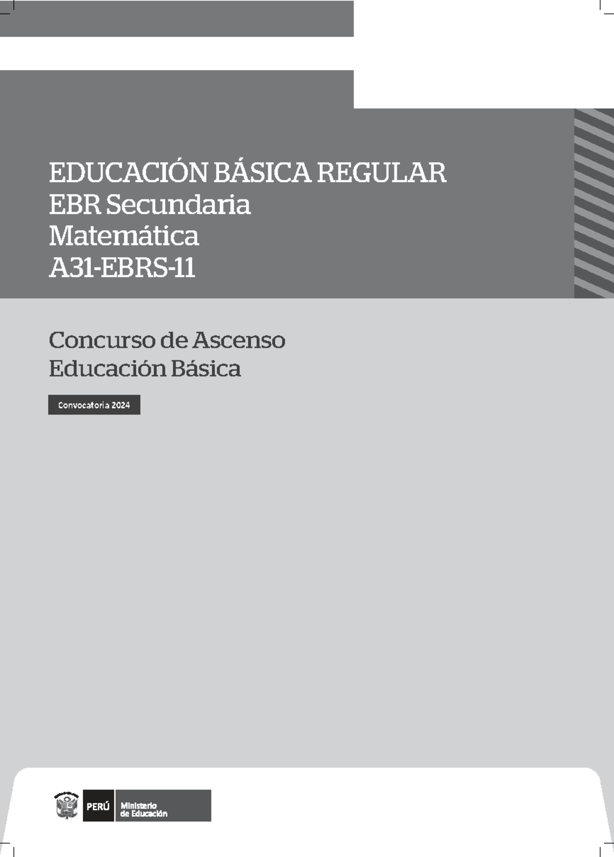 A31-EBRS-11-Matemática 2024 - Evaluación de Concurso de Ascenso - Studocu
