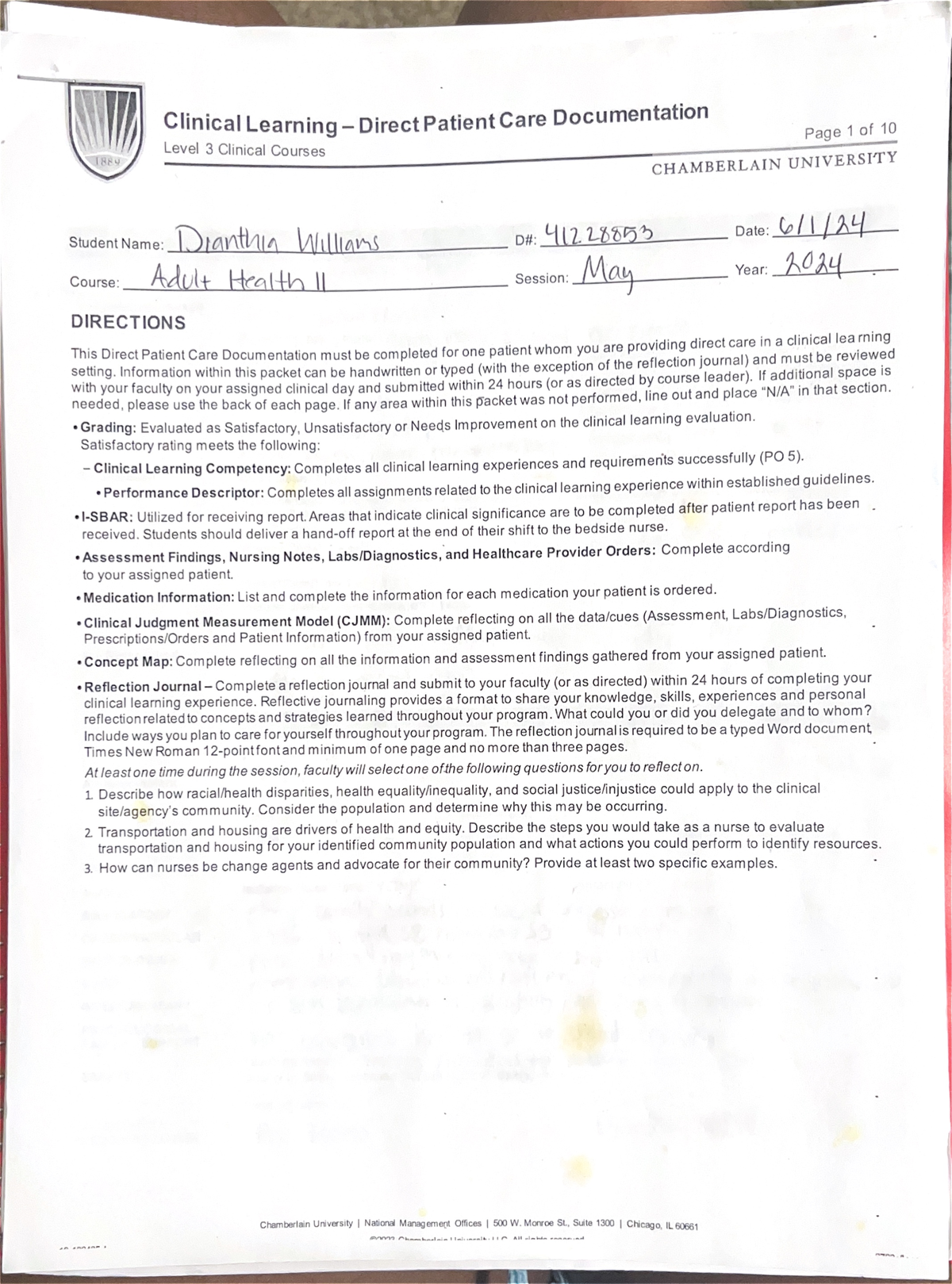 Care plan 2 - Care plan - Clinical Learning Direct Patient Care ...