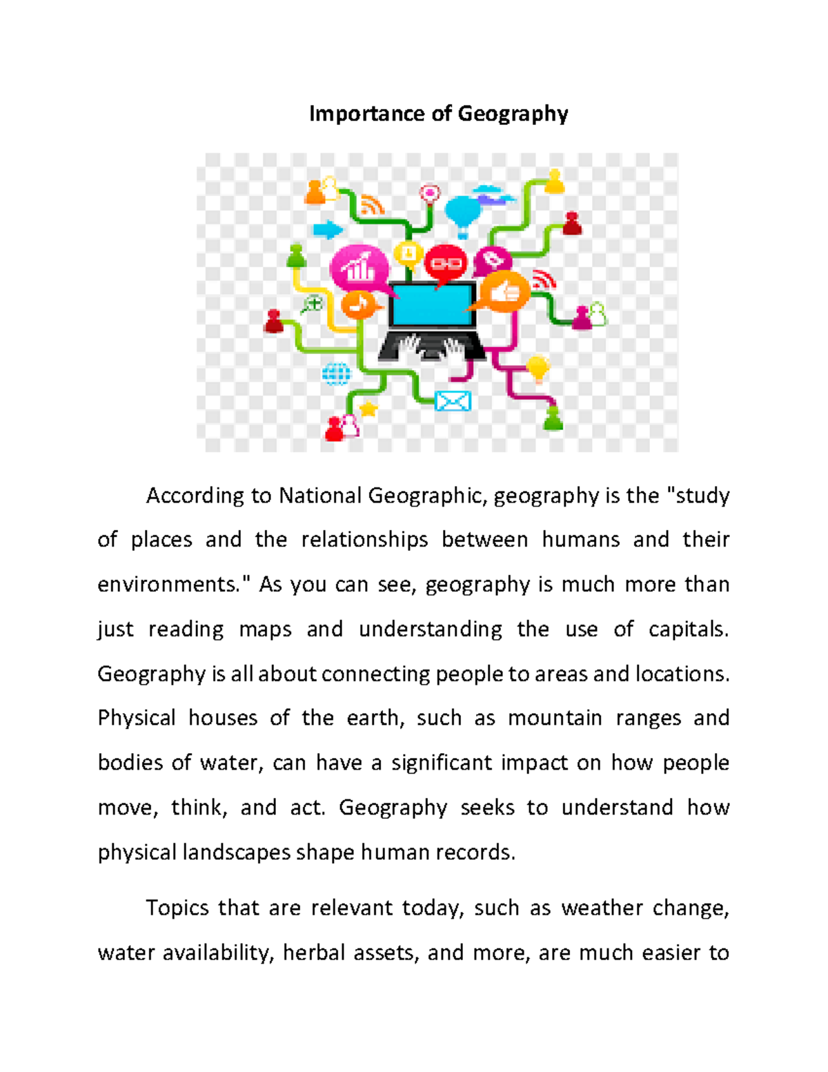 Importance of Geography - Importance of Geography According to National ...