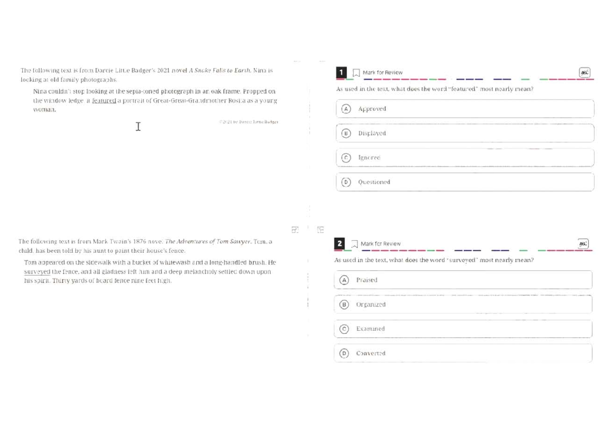 ENG 202403: Sample SAT Practice Questions Analysis - Studocu