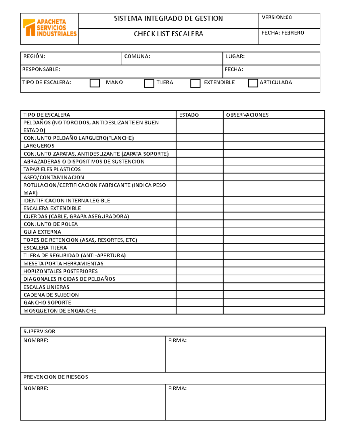 Check List Escalera - Prevención de Riesgos y Seguridad en Escaleras ...