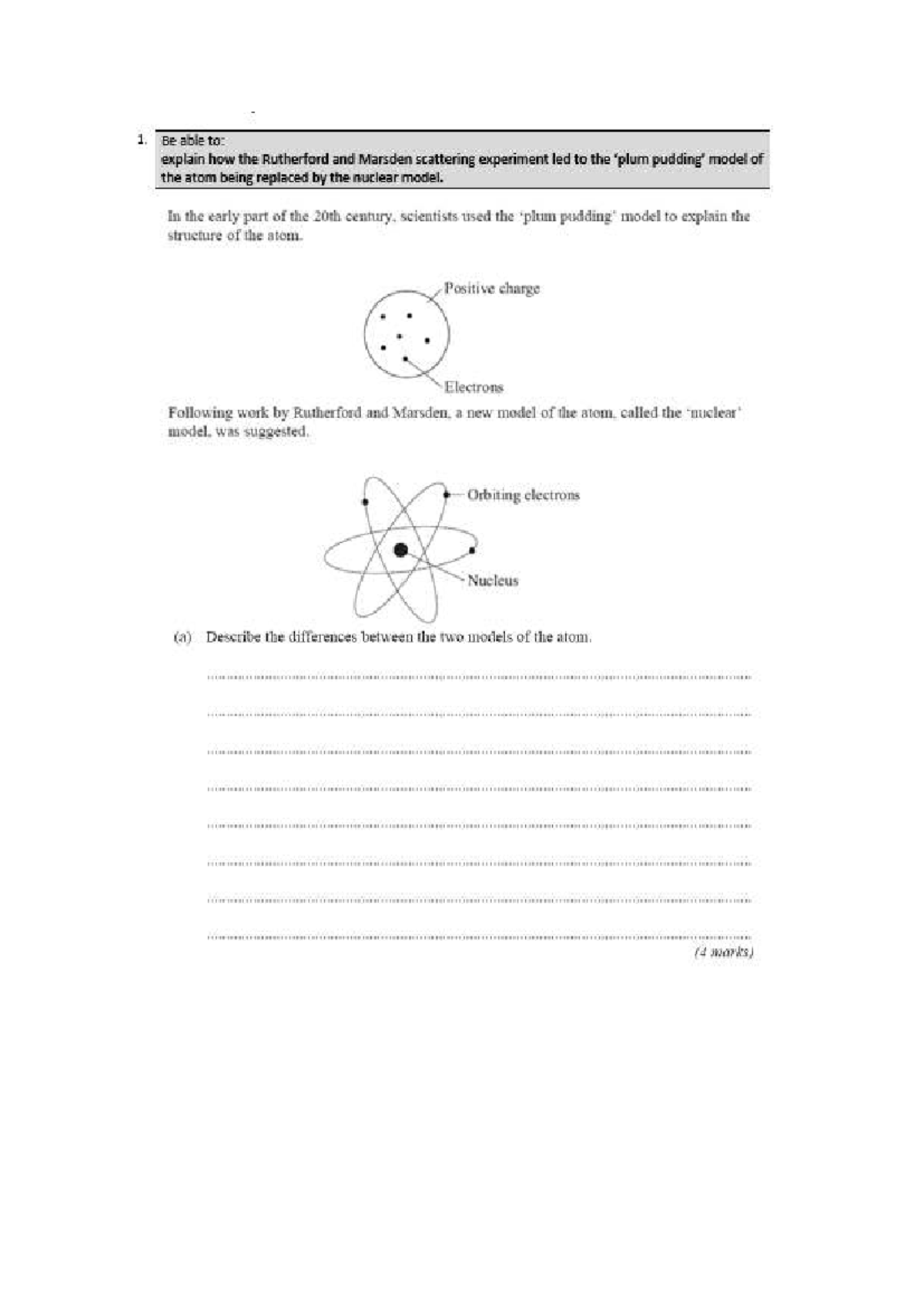 Atom Homework: Rutherford & Marsden Scattering Impact on Atomic Model ...
