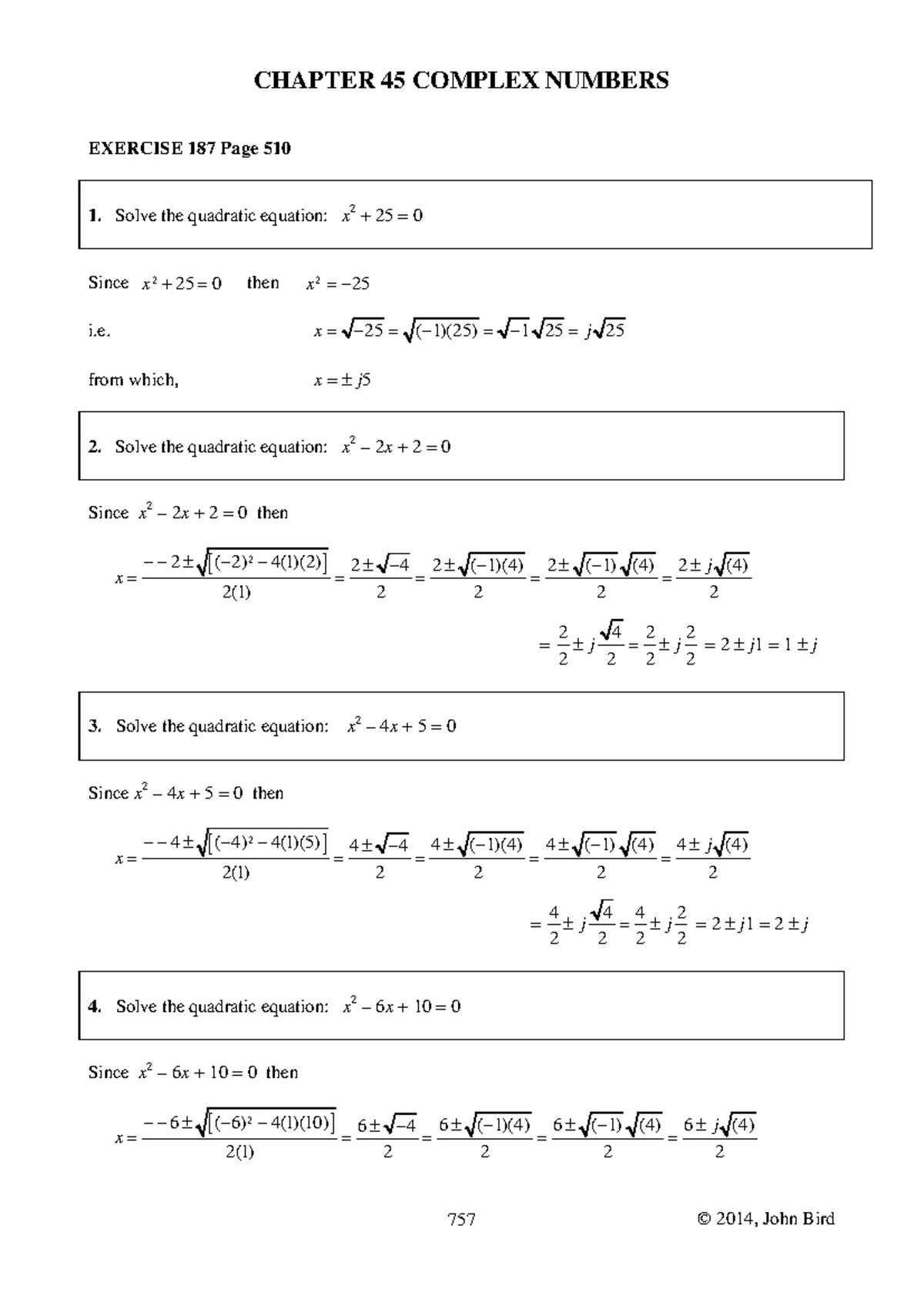 UEM CHAPTER 45 COMPLEX NUMBERS EXERCISES SOLUTIONS - Studocu