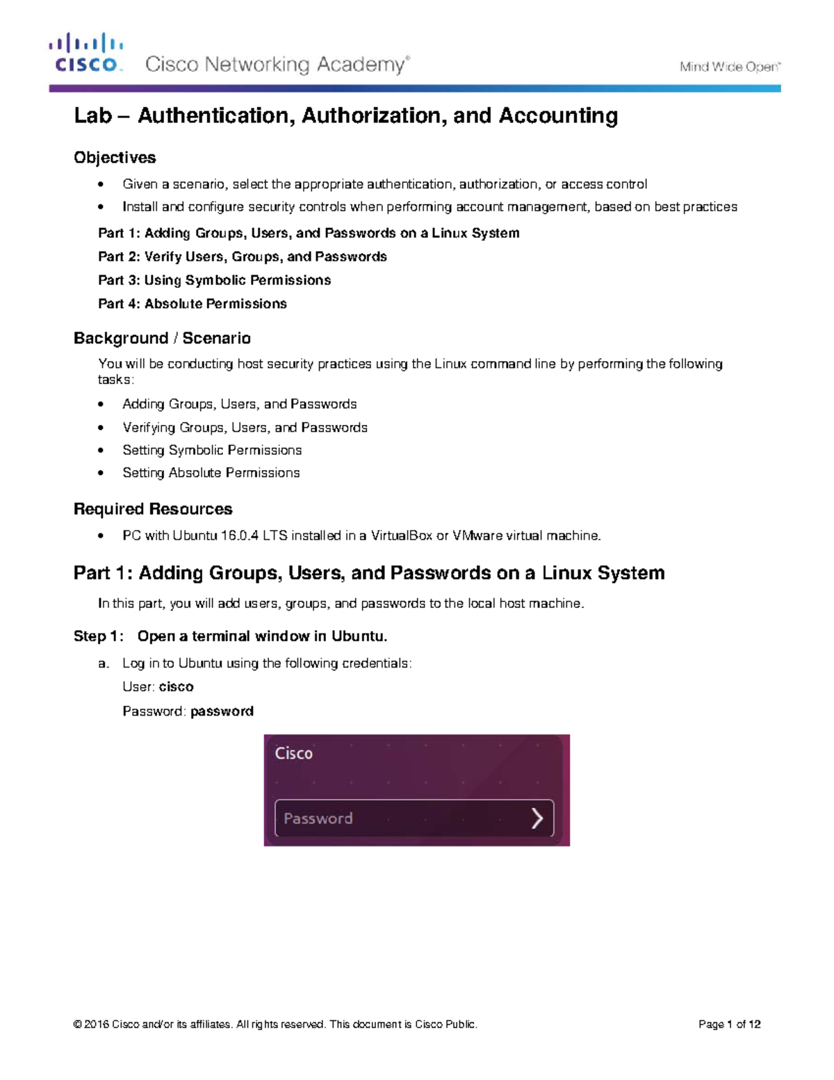 2.5.2.5 Lab - Authentication Authorization Accounting - Objectives Given a scenario, select the ...