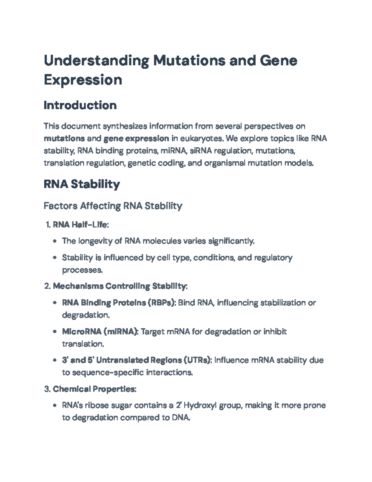 Gene Mutations and Expression Mechanisms in Eukaryotes: Insights - Studocu