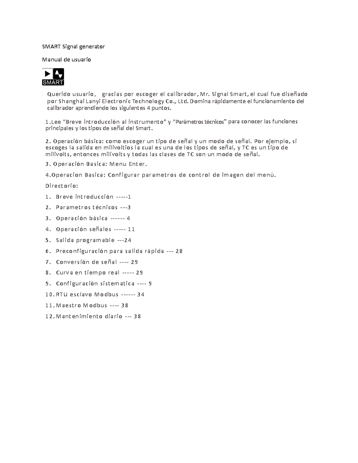 Manual de Usuario del Generador de Señales SMART - Studocu