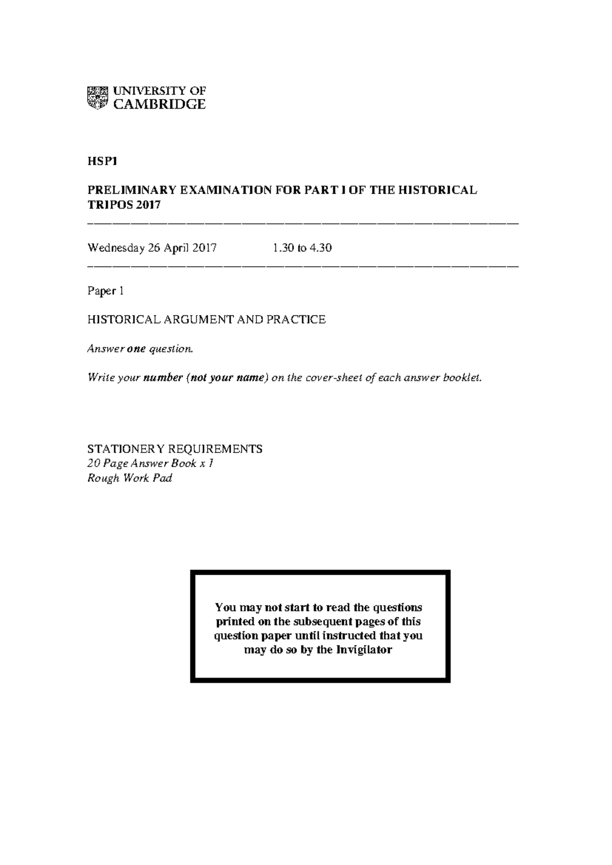 Prelim Paper 1 HAP Exam Practice Sheet - HSP PRELIMINARY EXAMINATION ...