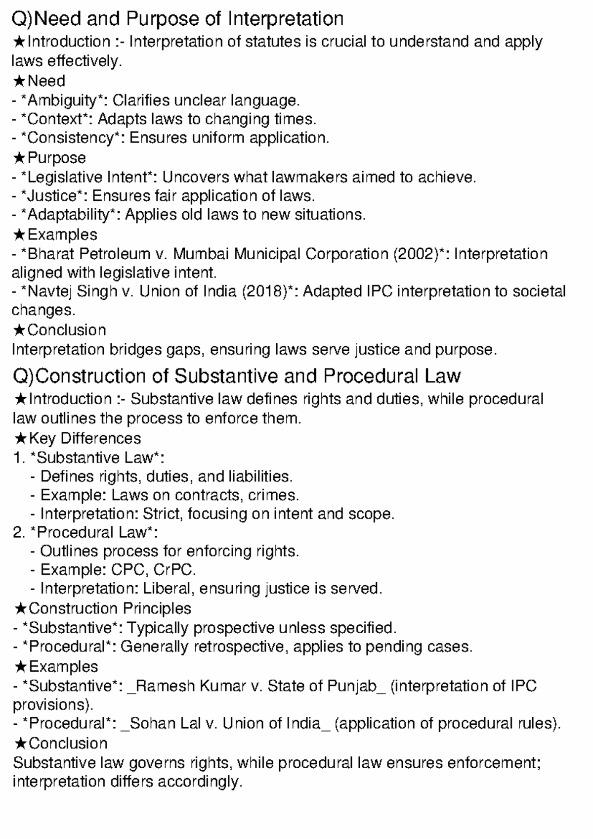 Interpretation of Statutes: Key Principles and Case Studies (LAW 101 ...