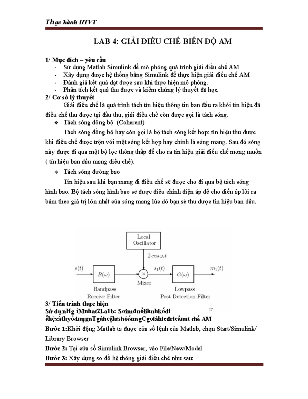 LAB 4: Mô Phỏng Giải Điều Chế AM Bằng Matlab Simulink - Studocu