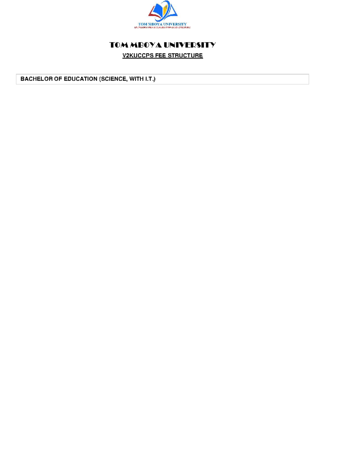 Fee Structure for Bachelor of Education (Science, I.T.) - Sedsc ...