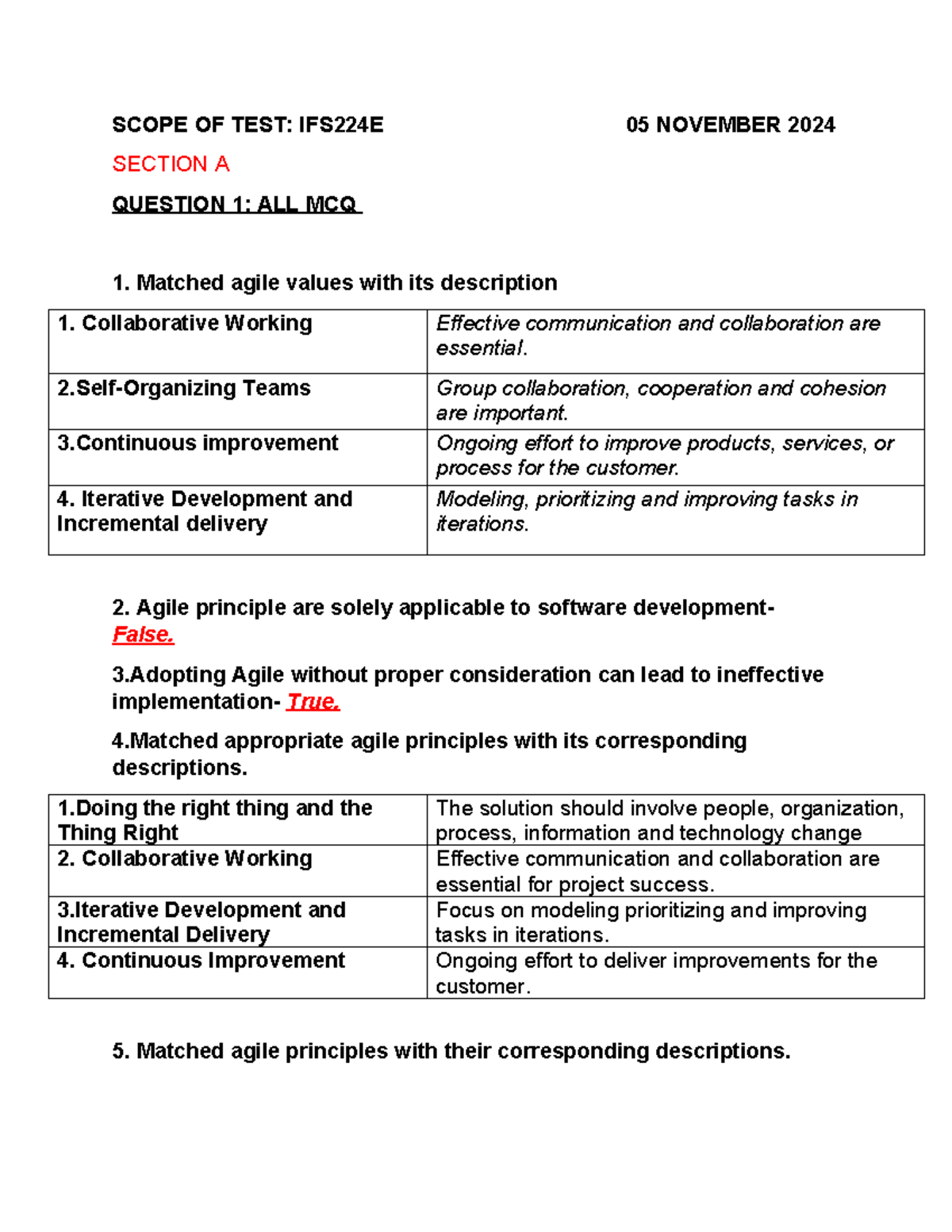 IFS224E Final Exam Scope and Key Topics Overview - NOV 2024 - Studocu