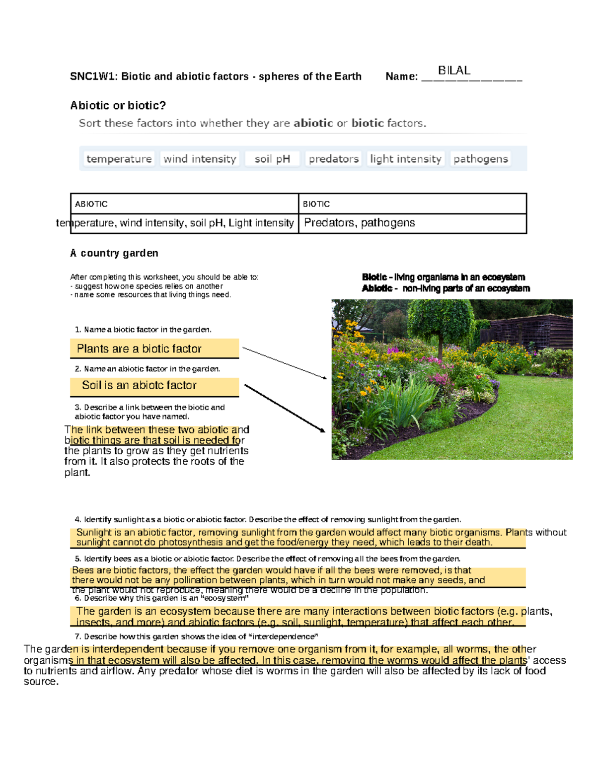 1. Biotic and abiotic factors - spheres of the Earth - Google Docs ...