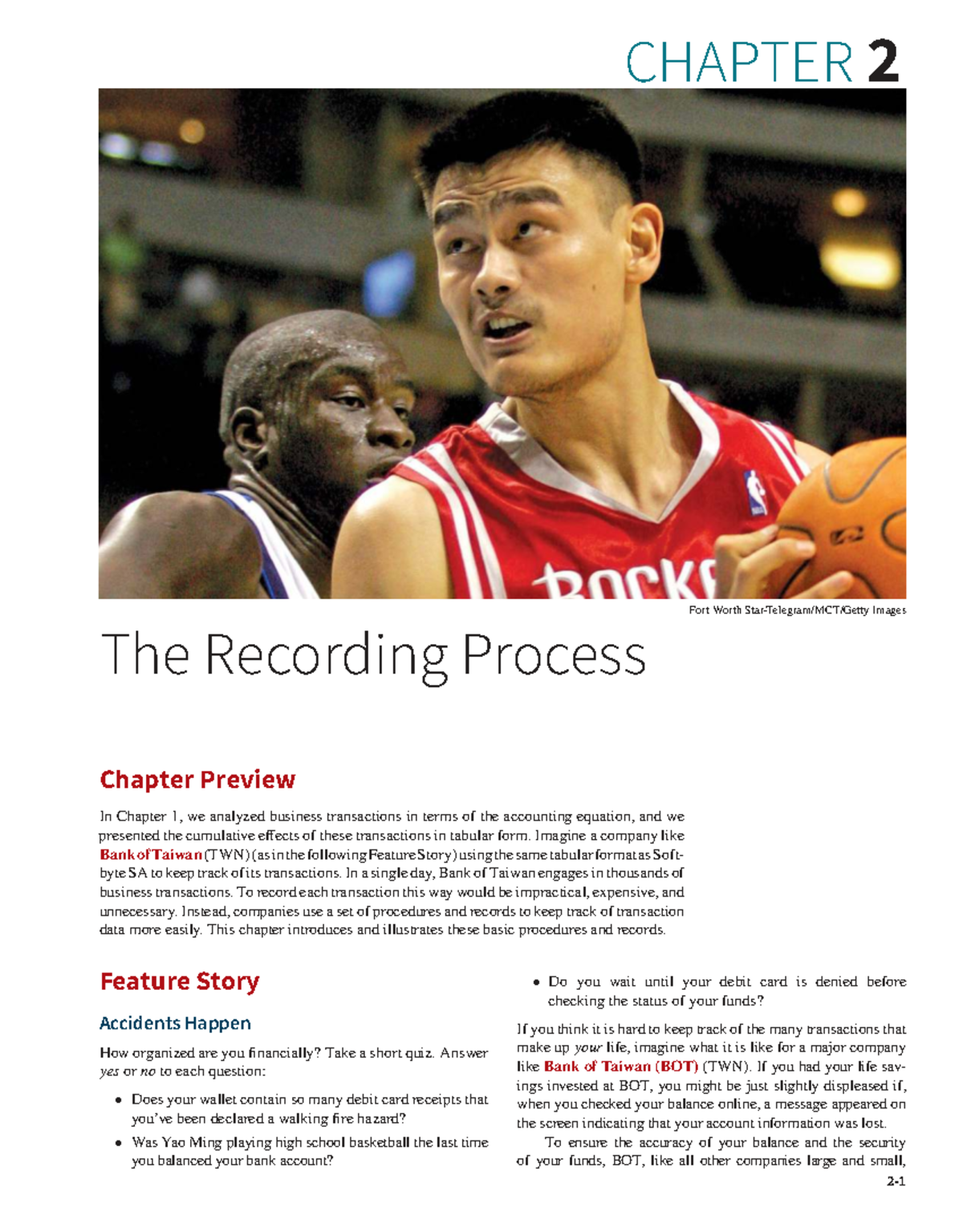 Chapter 02: The Recording Process in Accounting (TWN) - Studocu