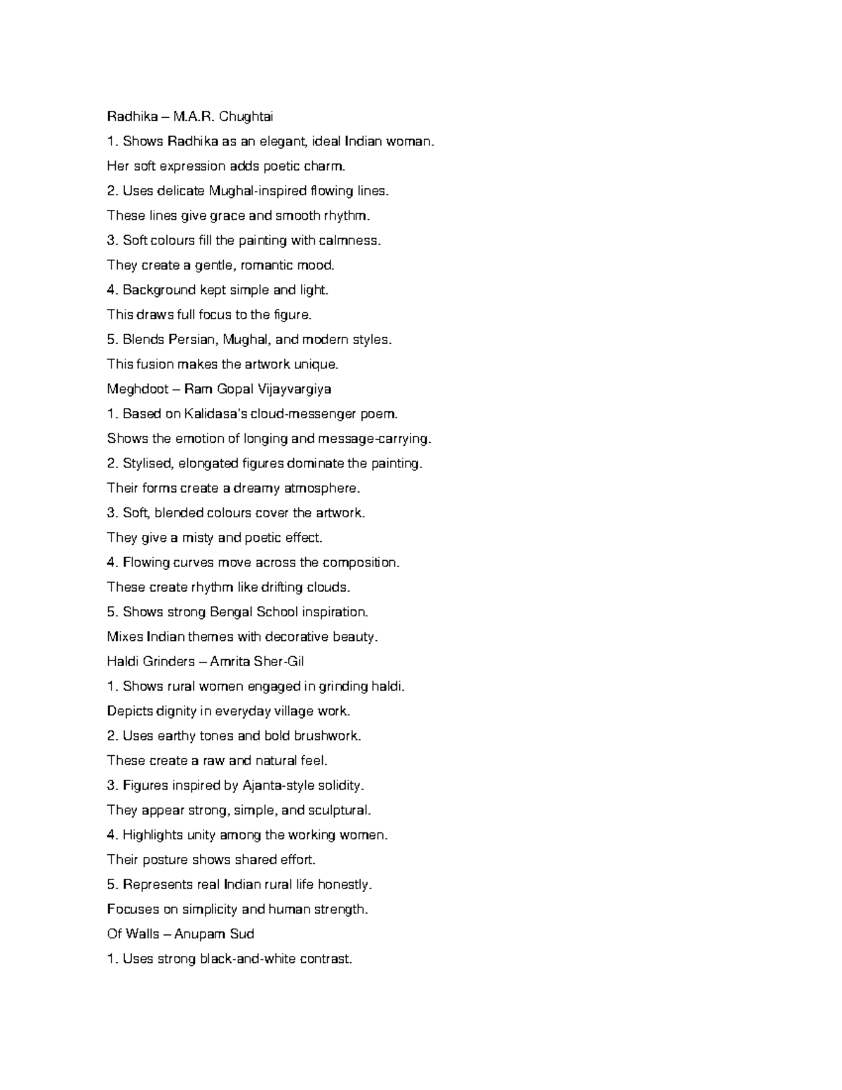 Painting Notes Summary: Analysis of Indian Art Styles and Themes - Studocu