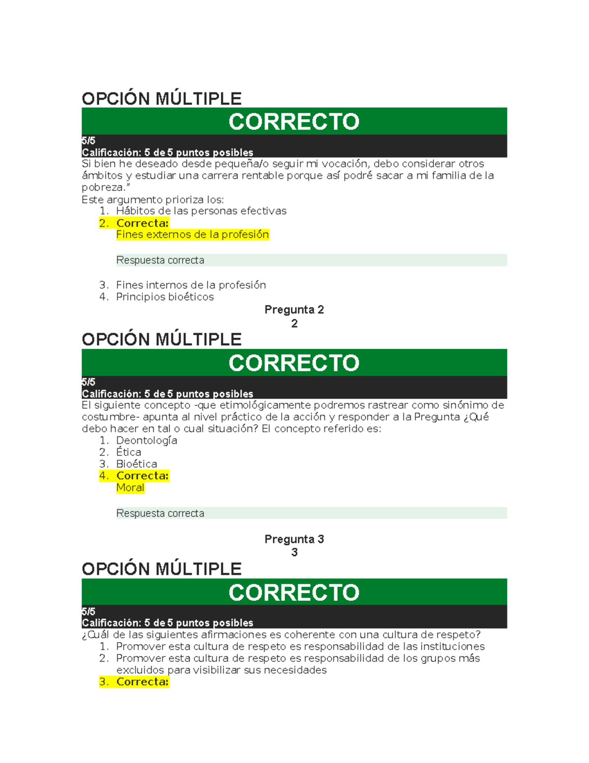 Prueba de Opción Múltiple: Ética Profesional - Prueba UNO - Studocu