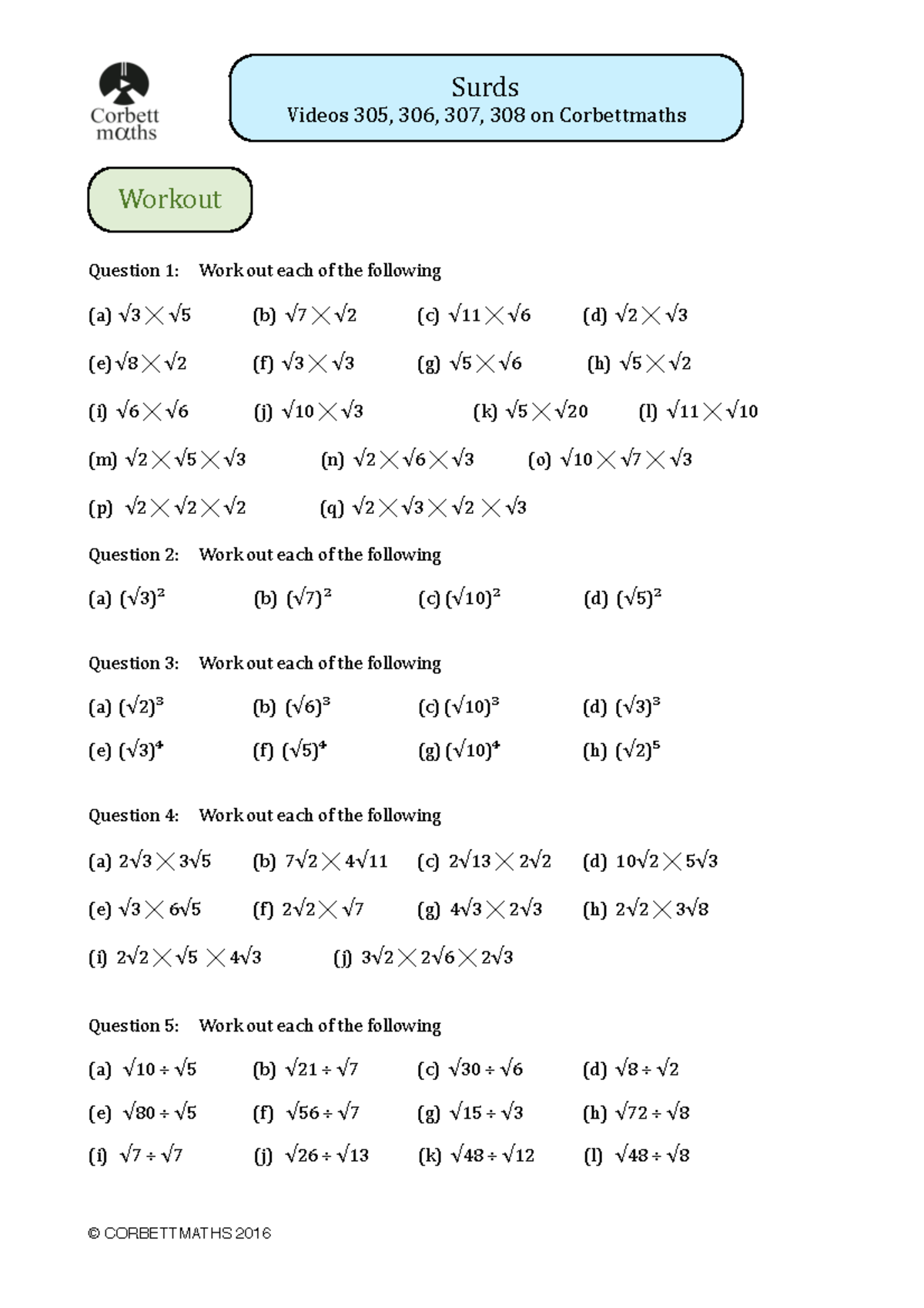Surds Study Guide: Key Concepts & Examples from Textbook Pages - Studocu