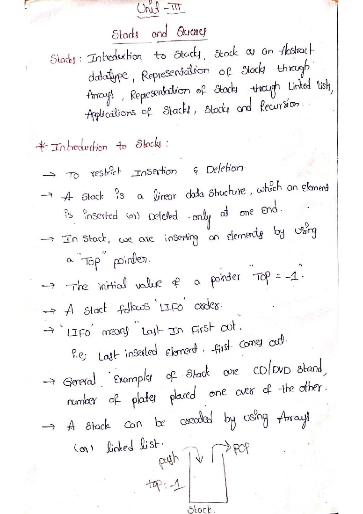 DOC-20230903-WA0007 - Stacks & Queues: Introduction, Operations, and - Studocu