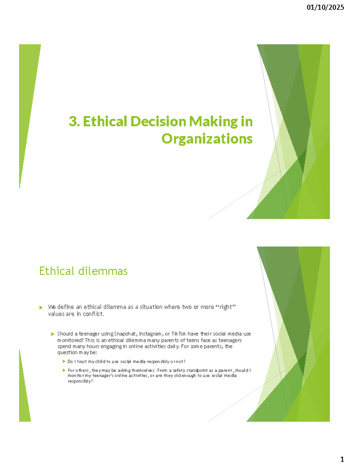 3. Ethical Decision Making in Organizations: Dilemmas & Frameworks ...