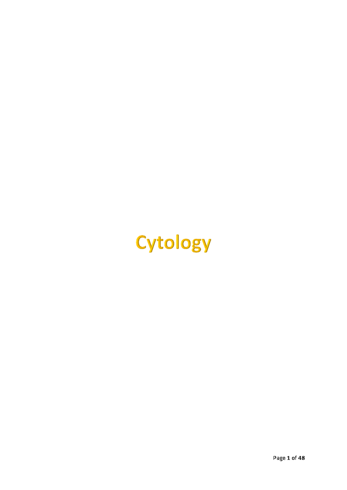 Cytology Notes: Exploring Life's Cellular Foundations and Origins - Studocu