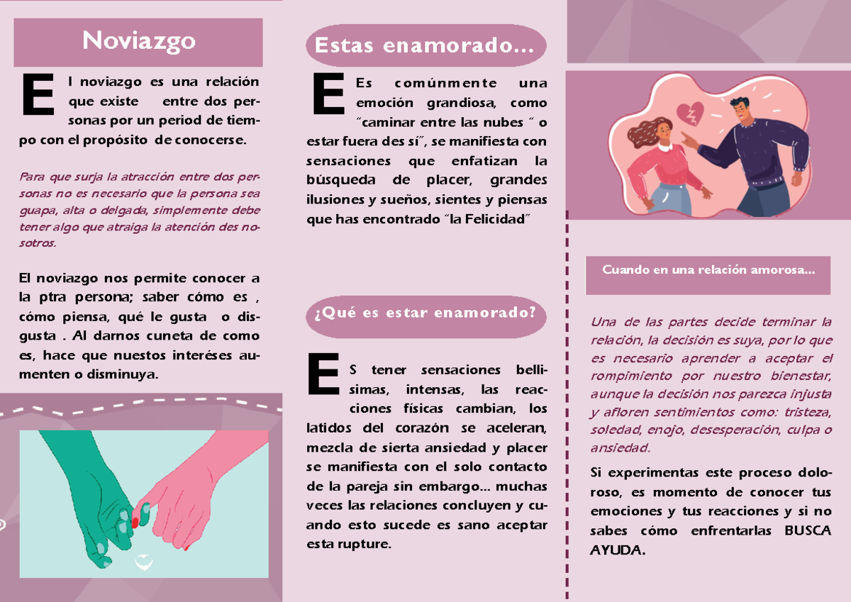 Triptico noviazgo - Es com únmen te una emoción grandiosa, como ...