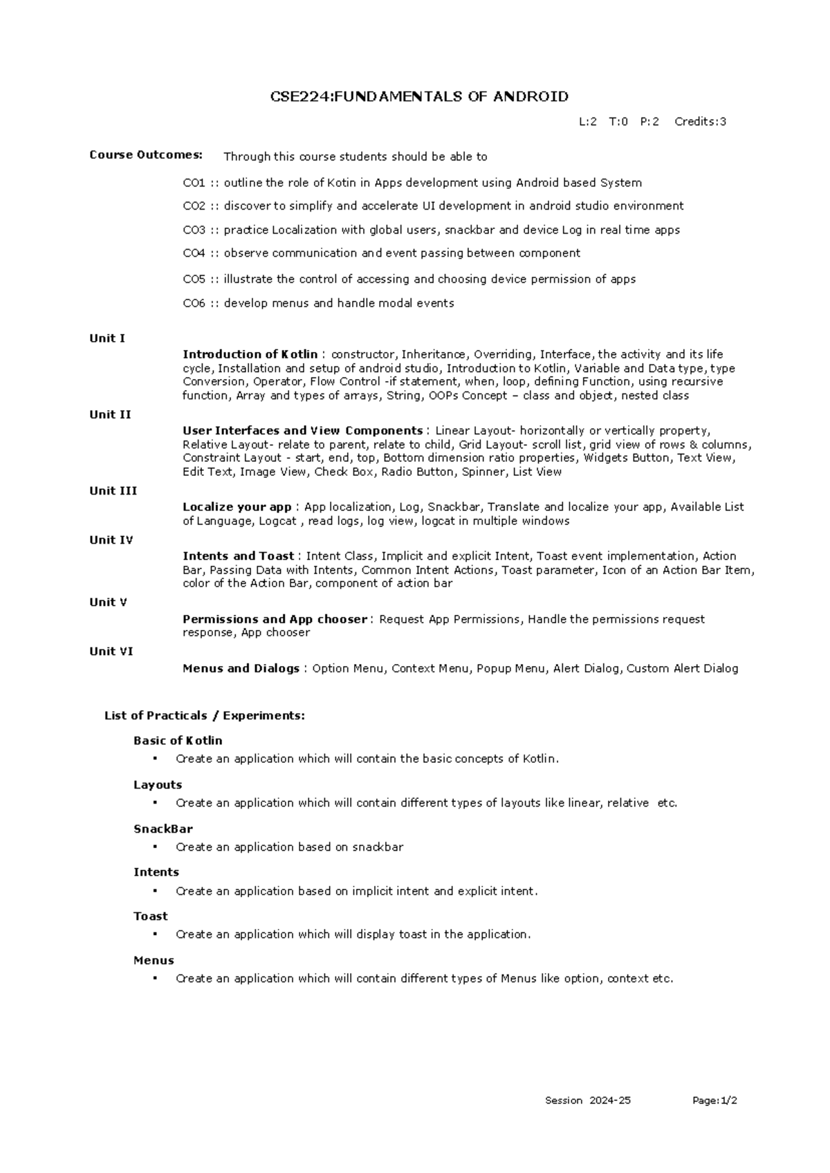 CSE 224 - Comprehensive Guide to Fundamentals of Android Development ...