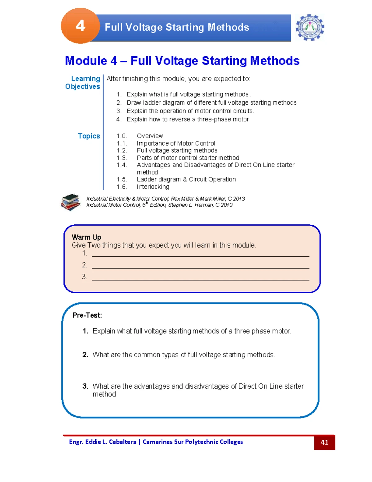 Module 1 - Basic Motor Control (Intro) - Motor Operation & Control ...
