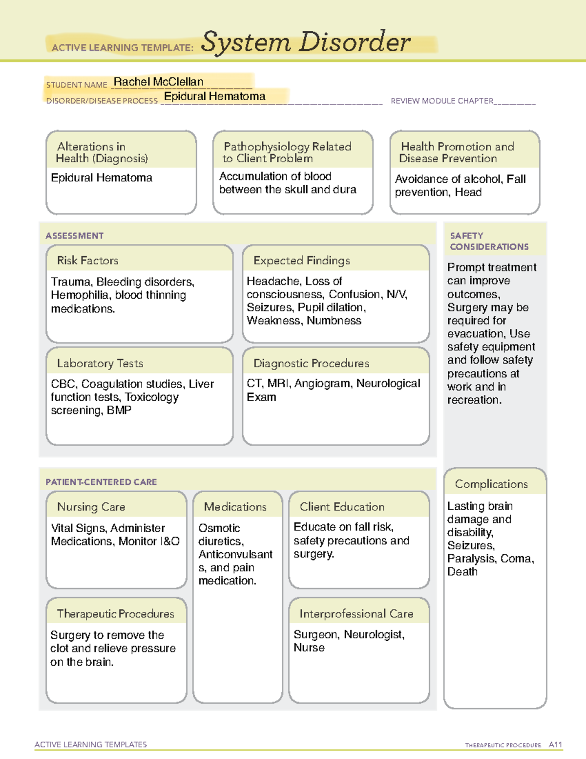 Epidural Hematoma Active Learning Template - ACTIVE LEARNING TEMPLATES ...