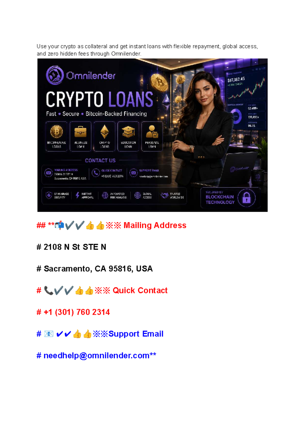 Your Crypto as Collateral: Instant Loans with Omnilender - Studocu