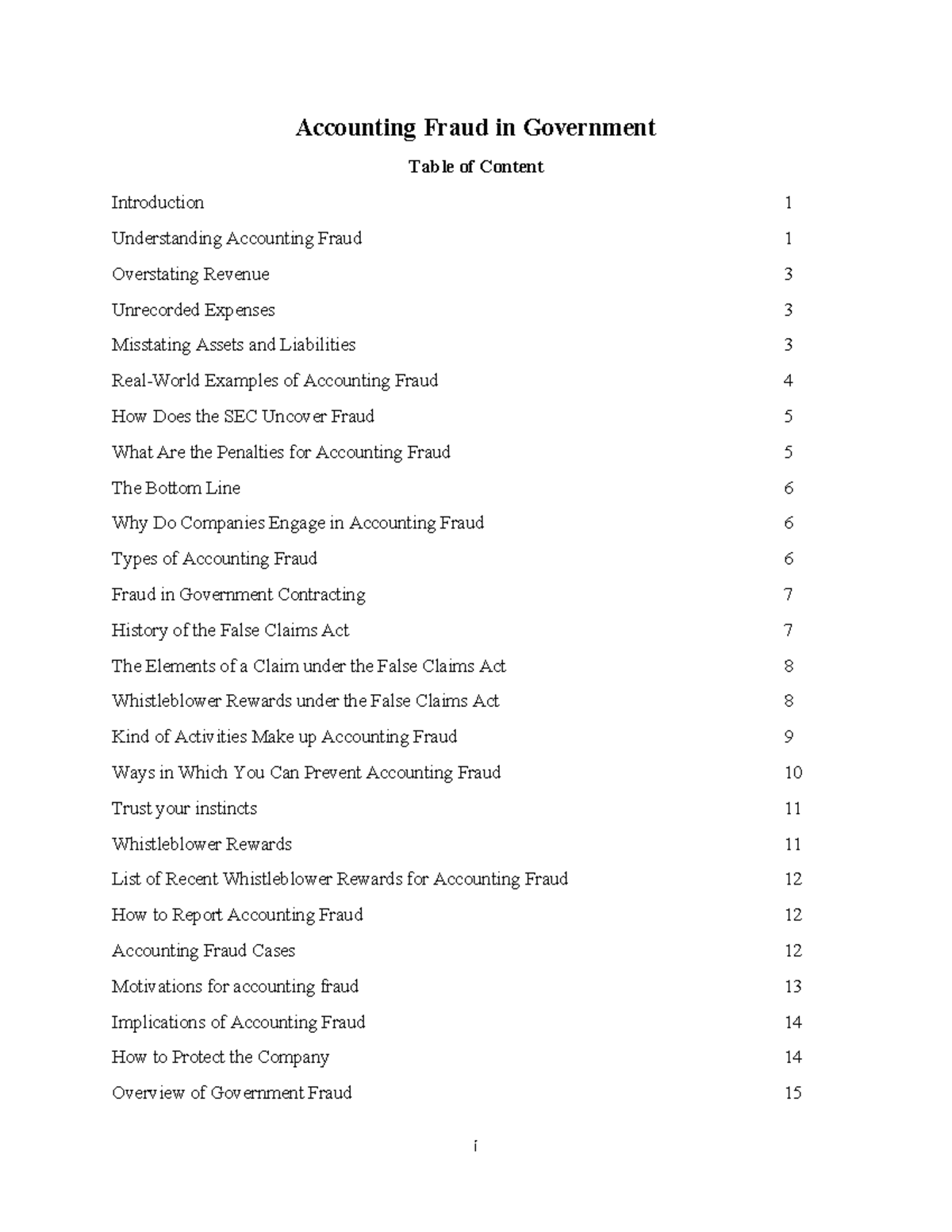 Accounting fraud in government: understanding, implications, and ...