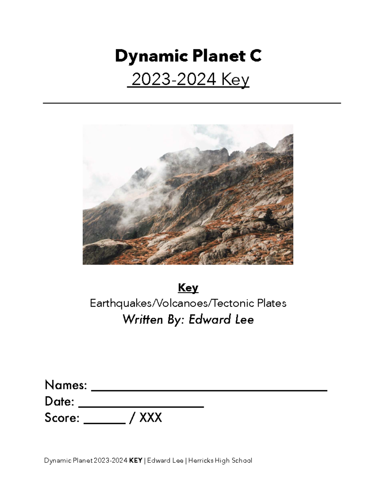 Dynamic Planet C Key Answers by Edward Lee - Herricks High School - Studocu