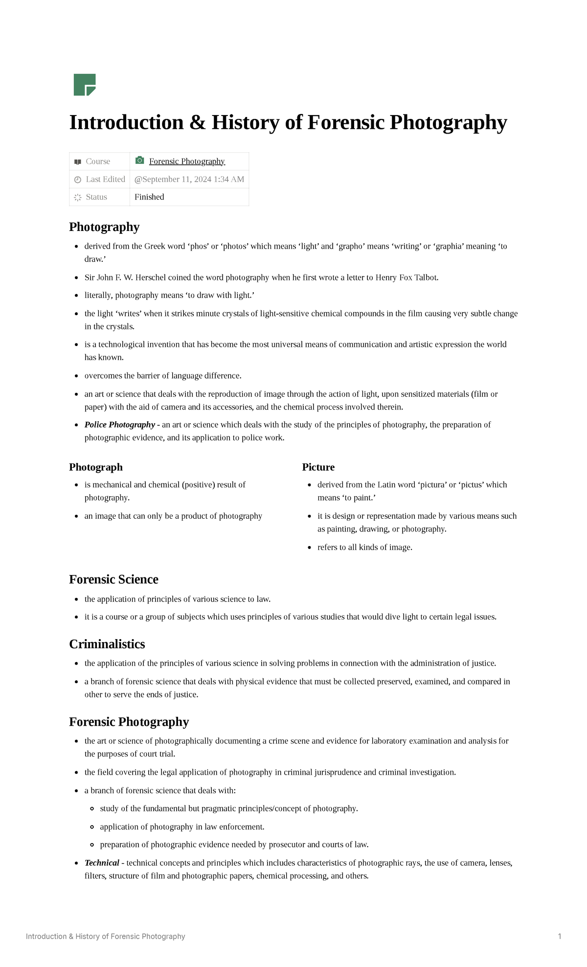 Introduction&History of Forensic Photography - Introduction & History ...