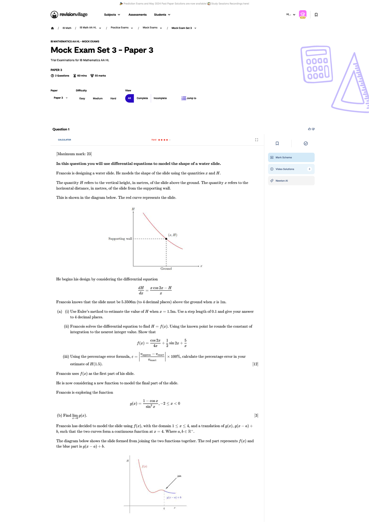 IB Math AA HL - Mock Exam Set 3 Paper 3 Solutions & Study Resources ...