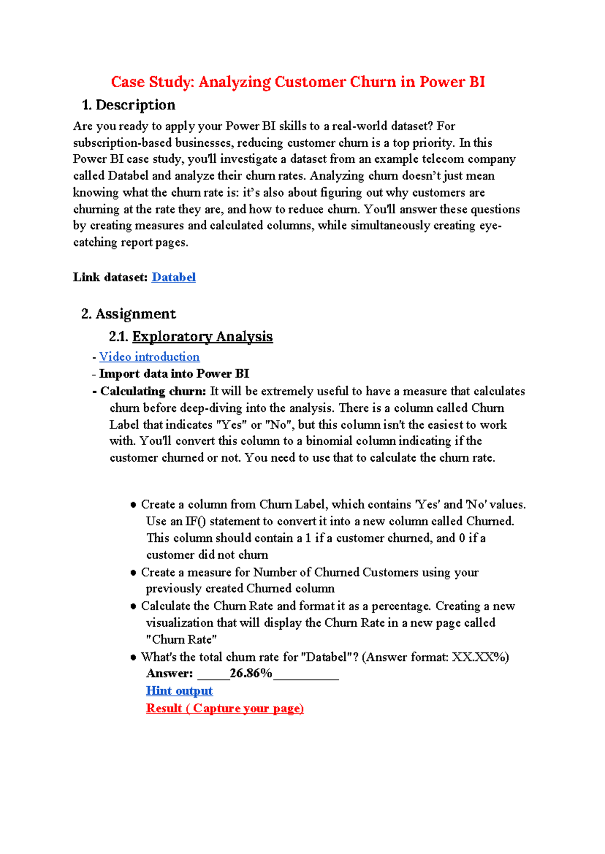 Case Study: Customer Churn Analysis in Power BI (CS-101) - Studocu