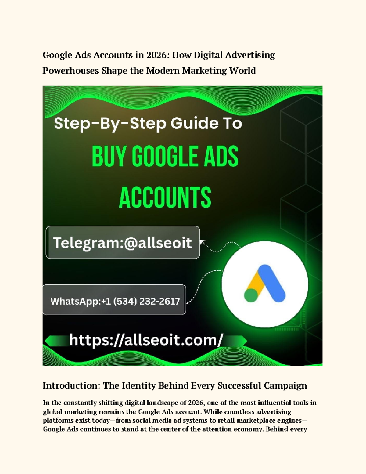 Google Ads Agency Accounts: Top 9 Buying Options for 2026 - Studocu