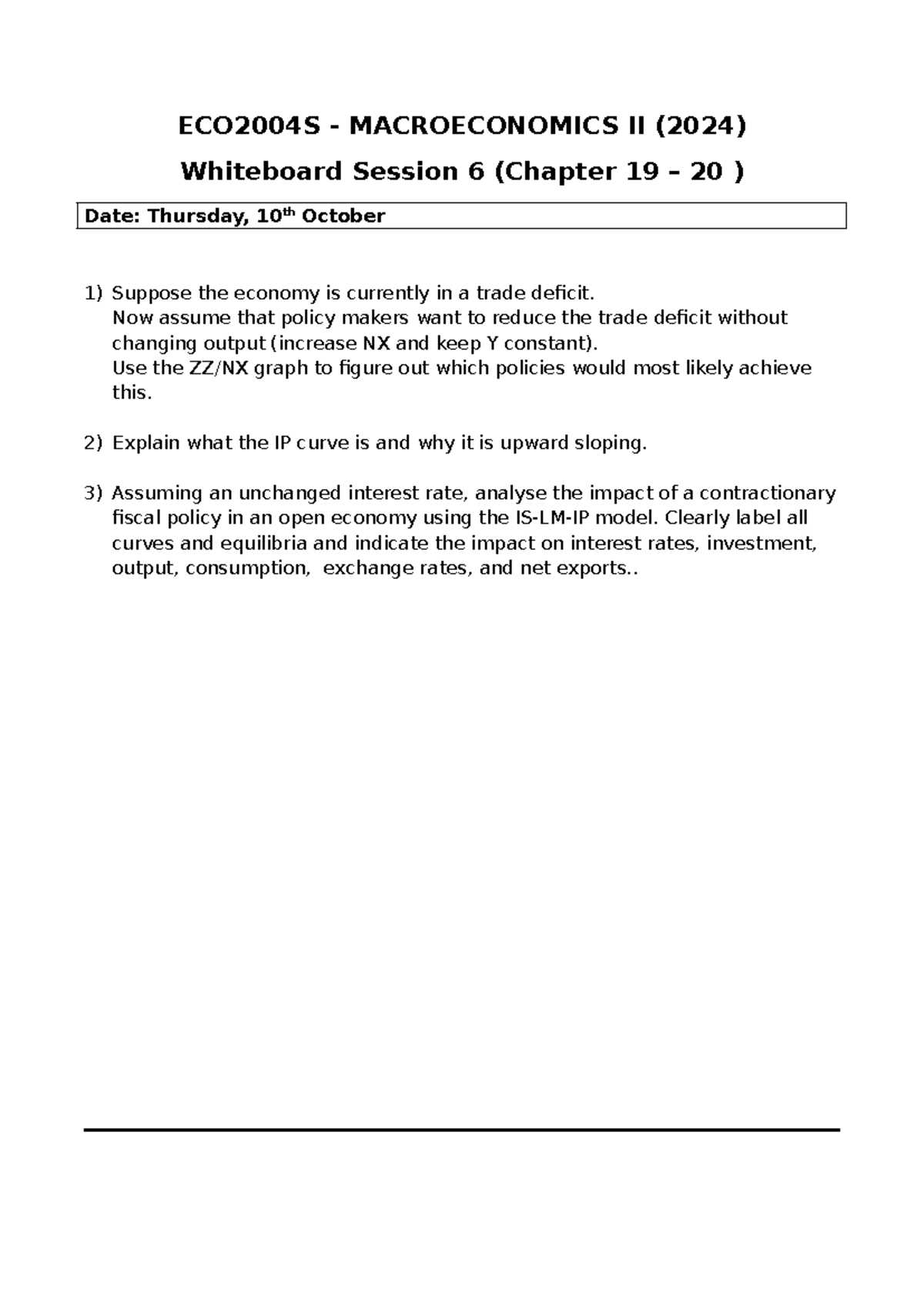 ECO2004 S Whiteboard 6 [Student version] - ECO2004S - MACROECONOMICS II ...