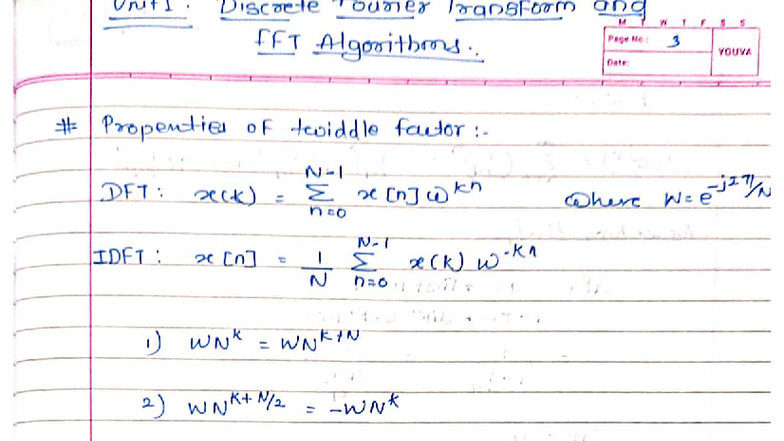 DSP M W 1 F S 5: FFT & DFT Algorithms Overview - Studocu