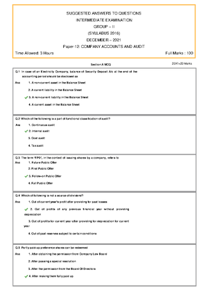 ACCA FM Final Exam Cheatsheet: Key Concepts & Exam Tips - Studocu