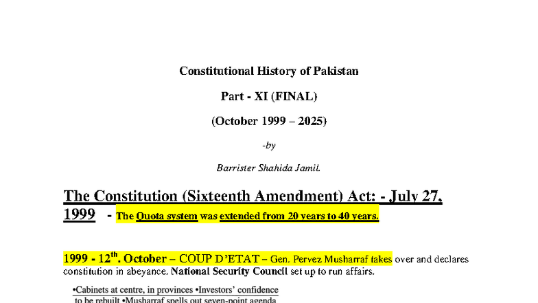 Const. Hist. of Pak-XI ( Final) - Constitutional History of Pakistan ...