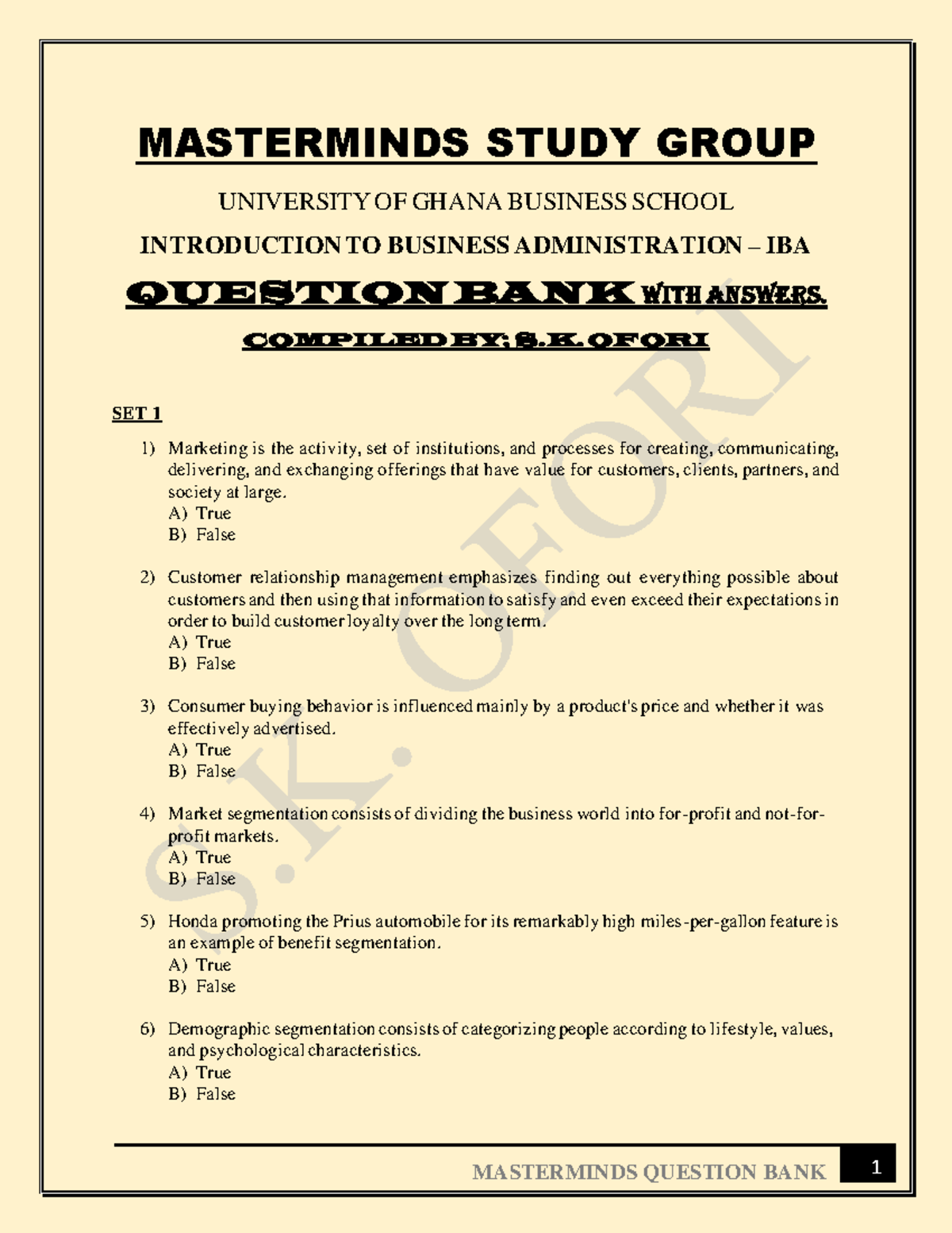IBA Question Bank - Masterminds SK 2: Comprehensive Guide with Answers ...