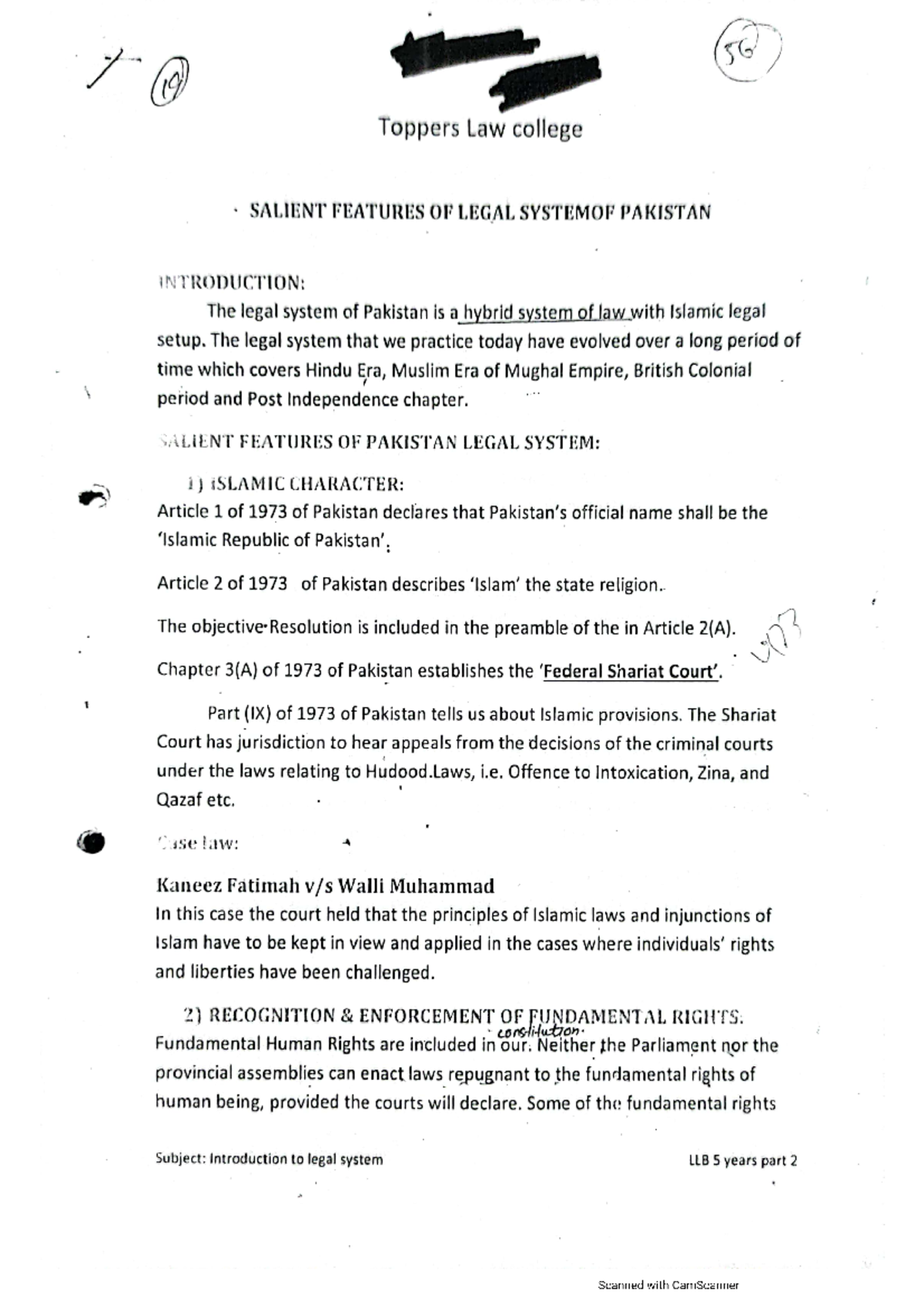 Salient Features of Pakistan's Legal System: An Overview - Studocu