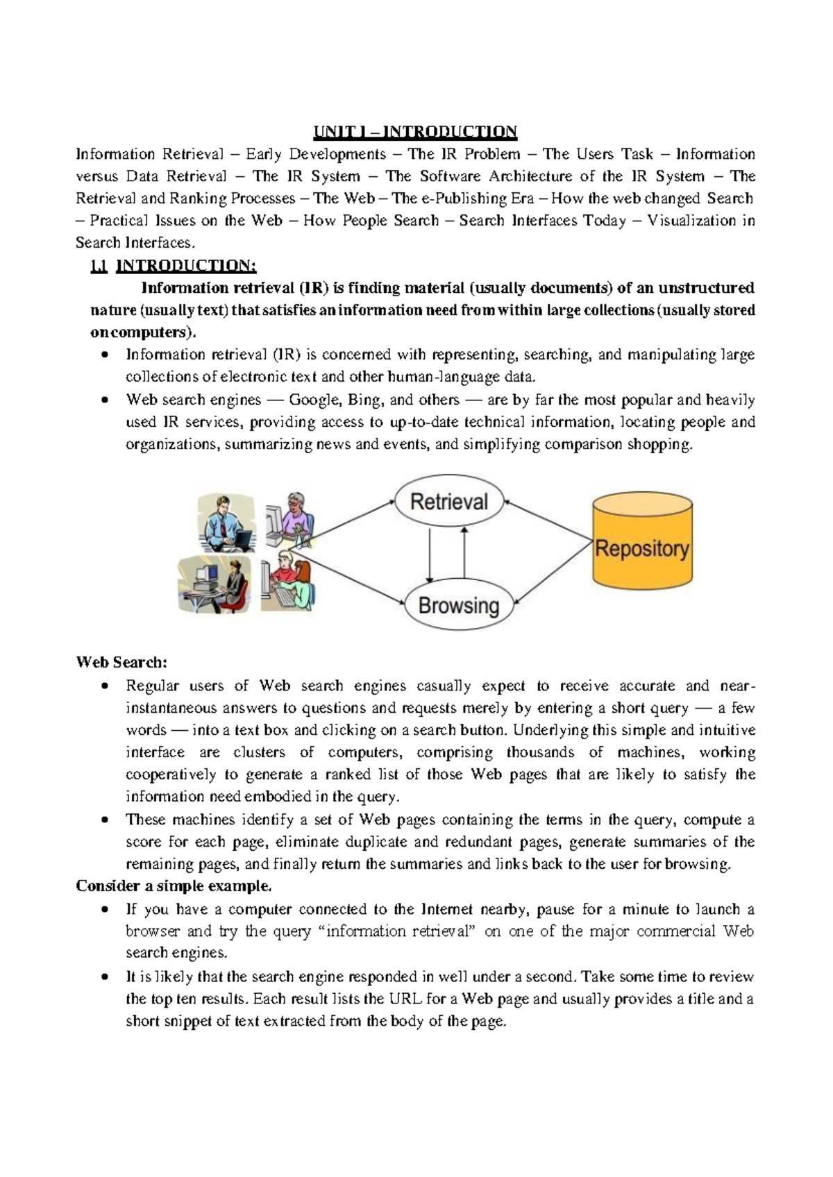 Information Retrieval Techniques - Module 1 - UNIT I – INTRODUCTION Information Retrieval 3 ...