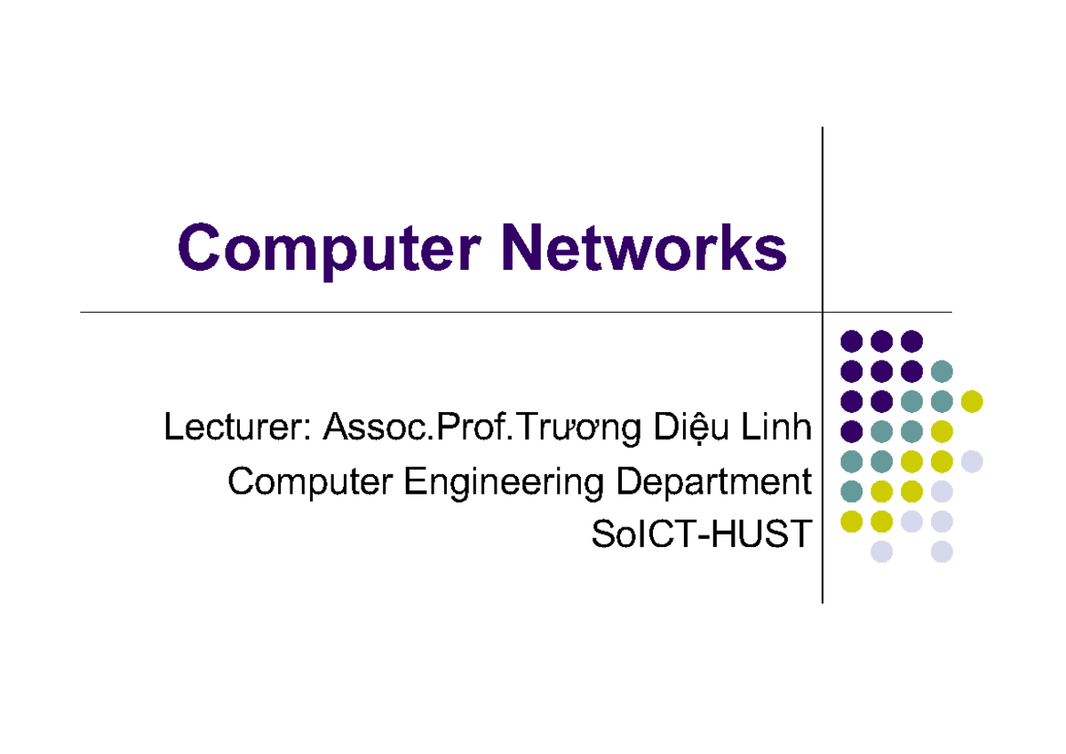Lecture 0-Introduction - Computer Networks Lecturer: Assoc.Profương ...