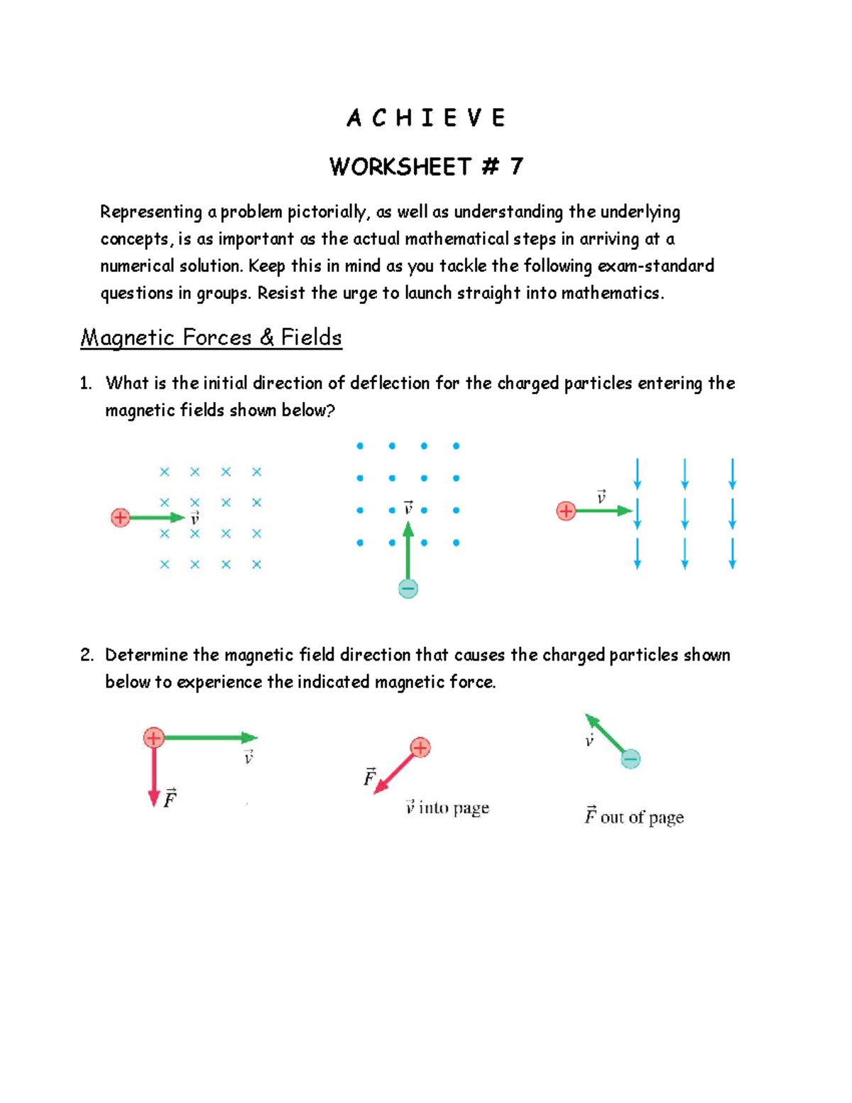 PHY1032S Worksheet 7: Magnetic Forces and Fields Analysis - Studocu