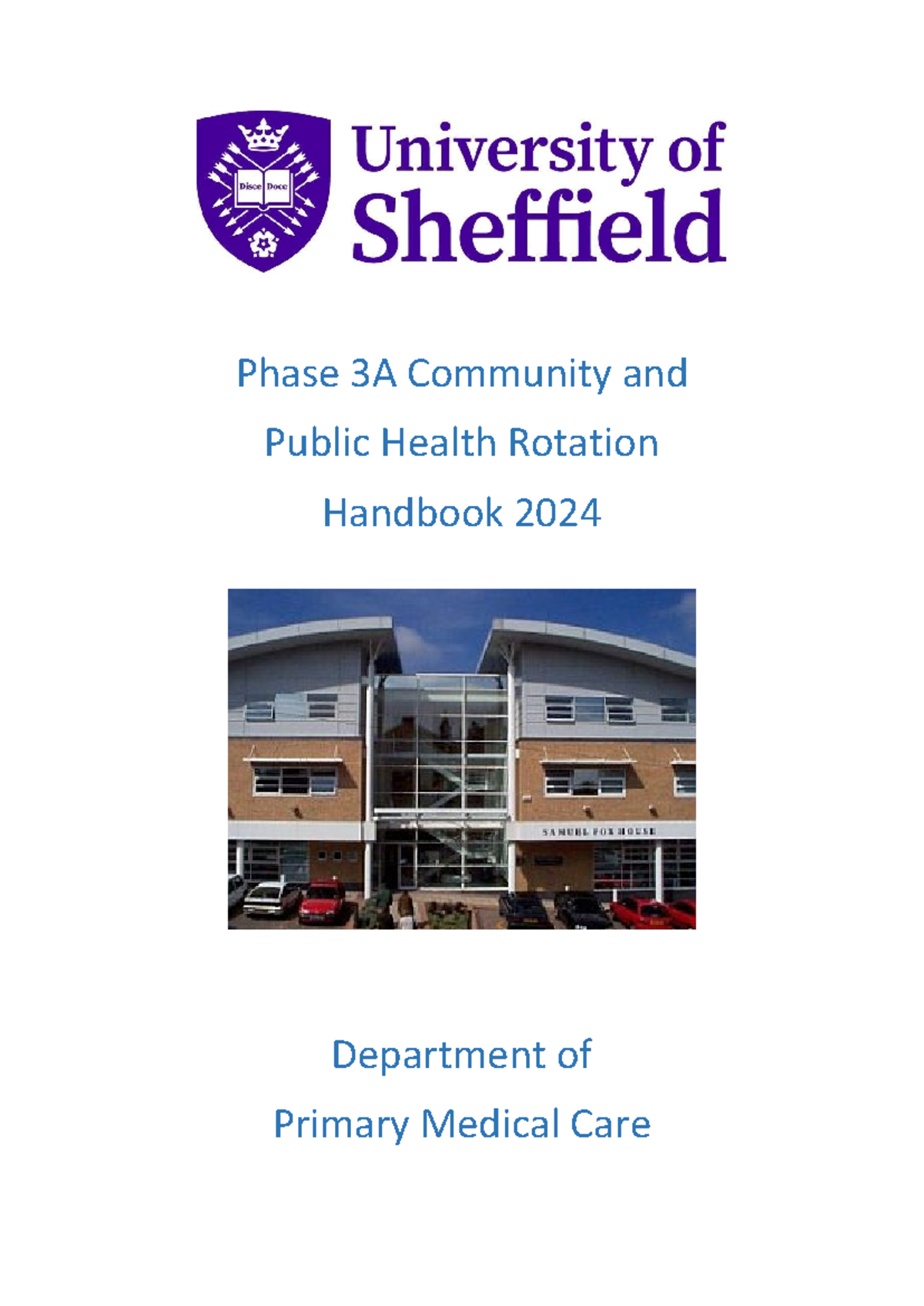Phase 3A Community & Public Health Rotation Handbook 2024 - Studocu
