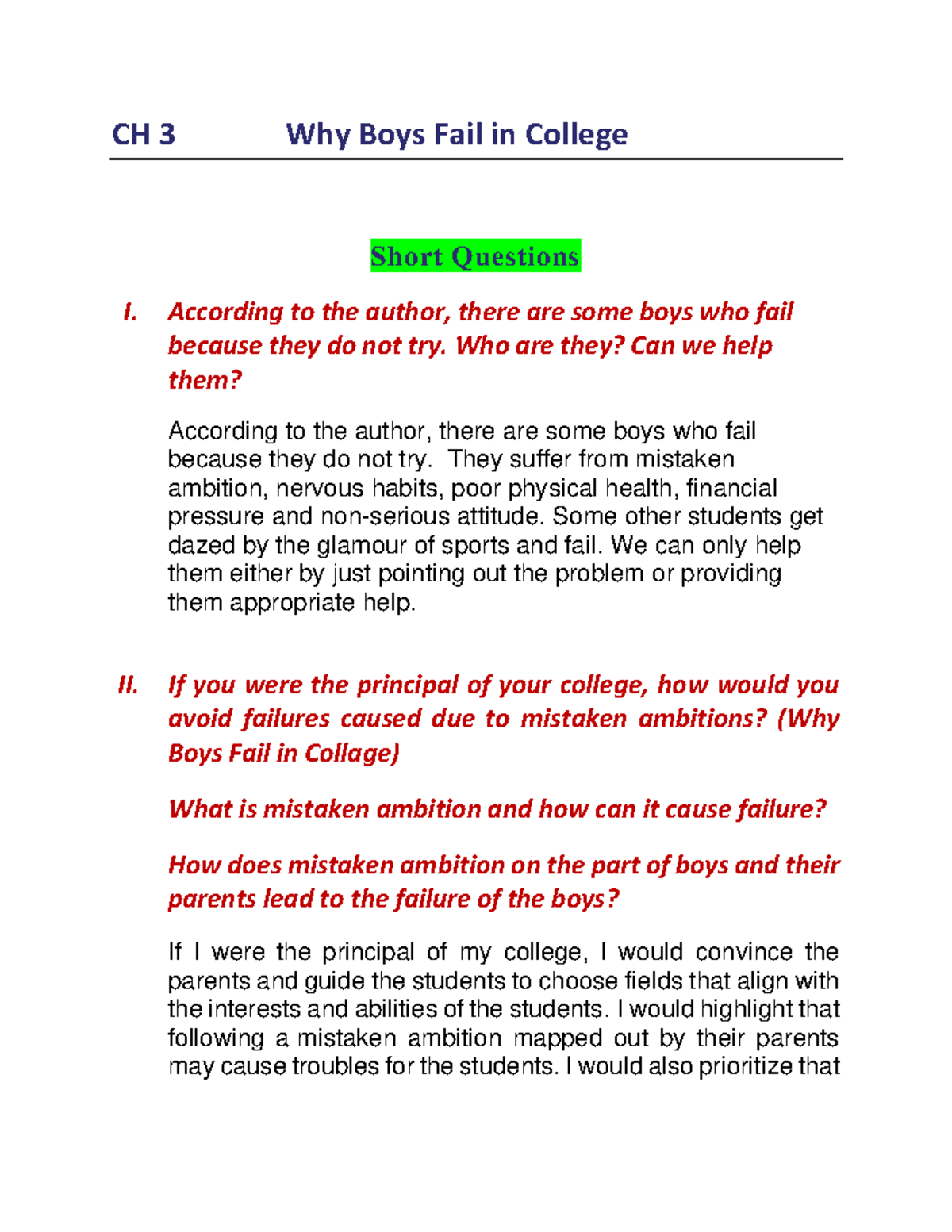 CH 3 Why Boys Fail in College: Key Questions & Insights - Studocu